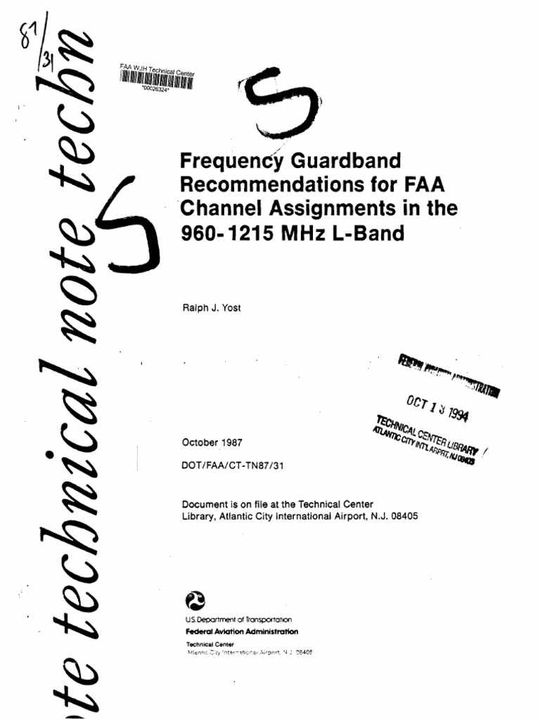 Frequency Guardband Recommendations For Faa 'Channel Assignments in The ...