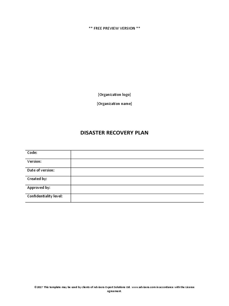 Disaster Recovery Plan: Free Preview Version | PDF | Disaster Recovery ...