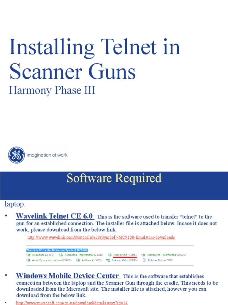 Installing Wavelink Telnet CE on Scanners | PDF | Microsoft Windows ...