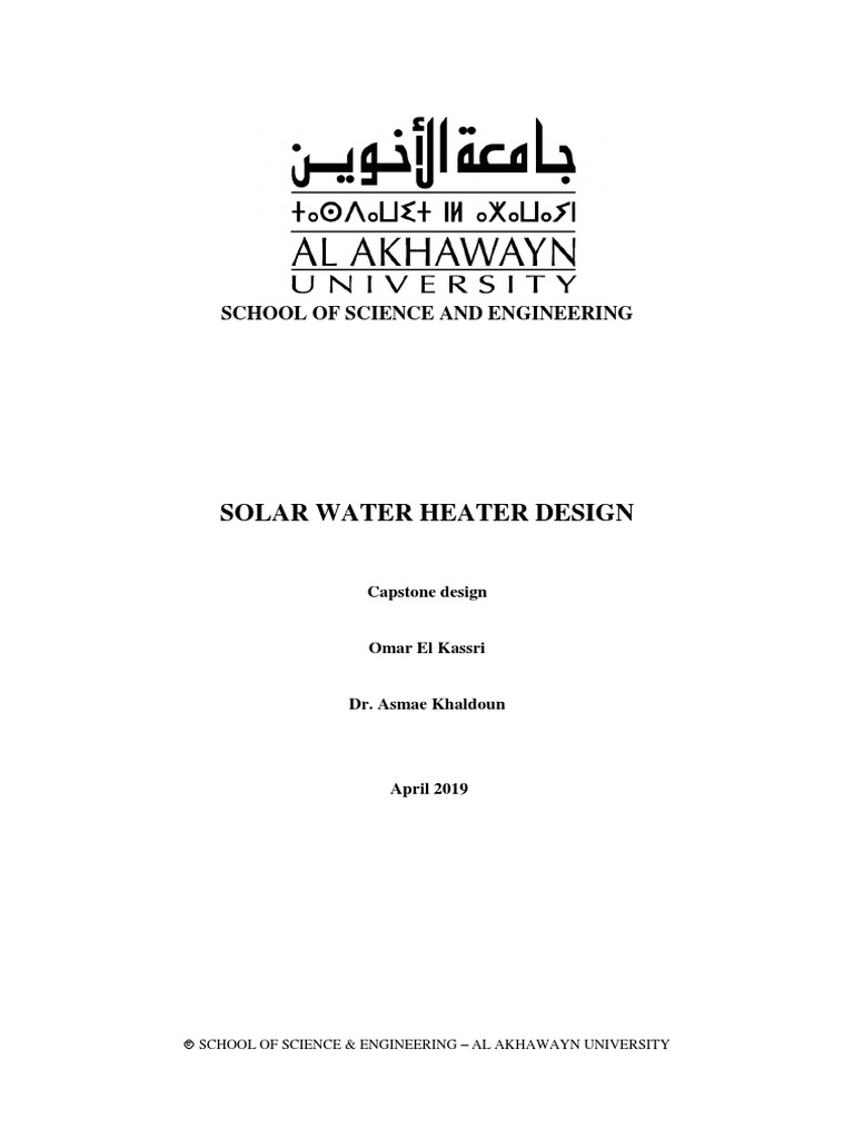 Solar Water Heater Design | PDF | Water Heating | Physical Quantities