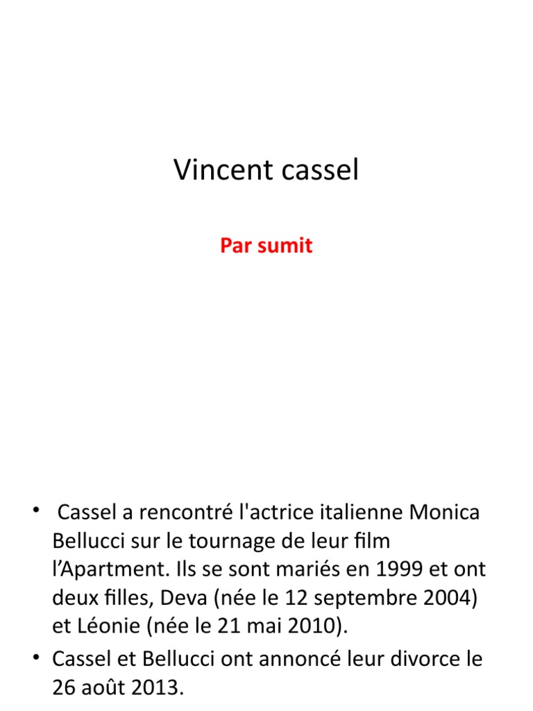 Vincent Cassel | PDF