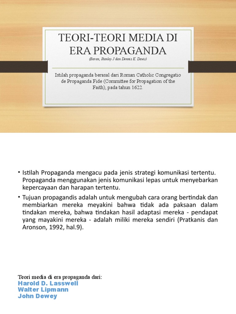 Teori-Teori Media Di Era Propaganda 5 | PDF