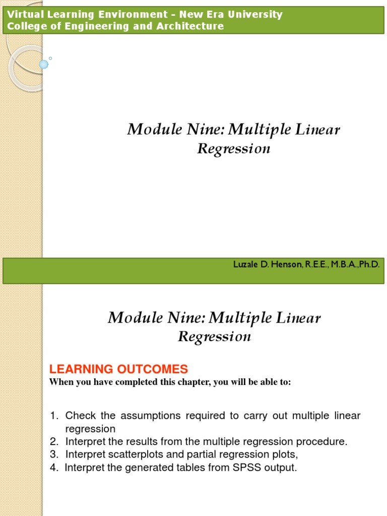 8multiple Linear Regression | PDF | Regression Analysis | Correlation ...