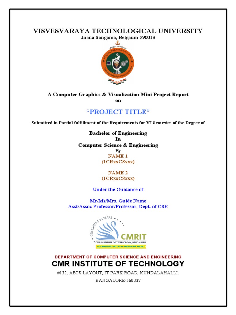 Visvesvaraya Technological University: "Project Title" | PDF | Science ...