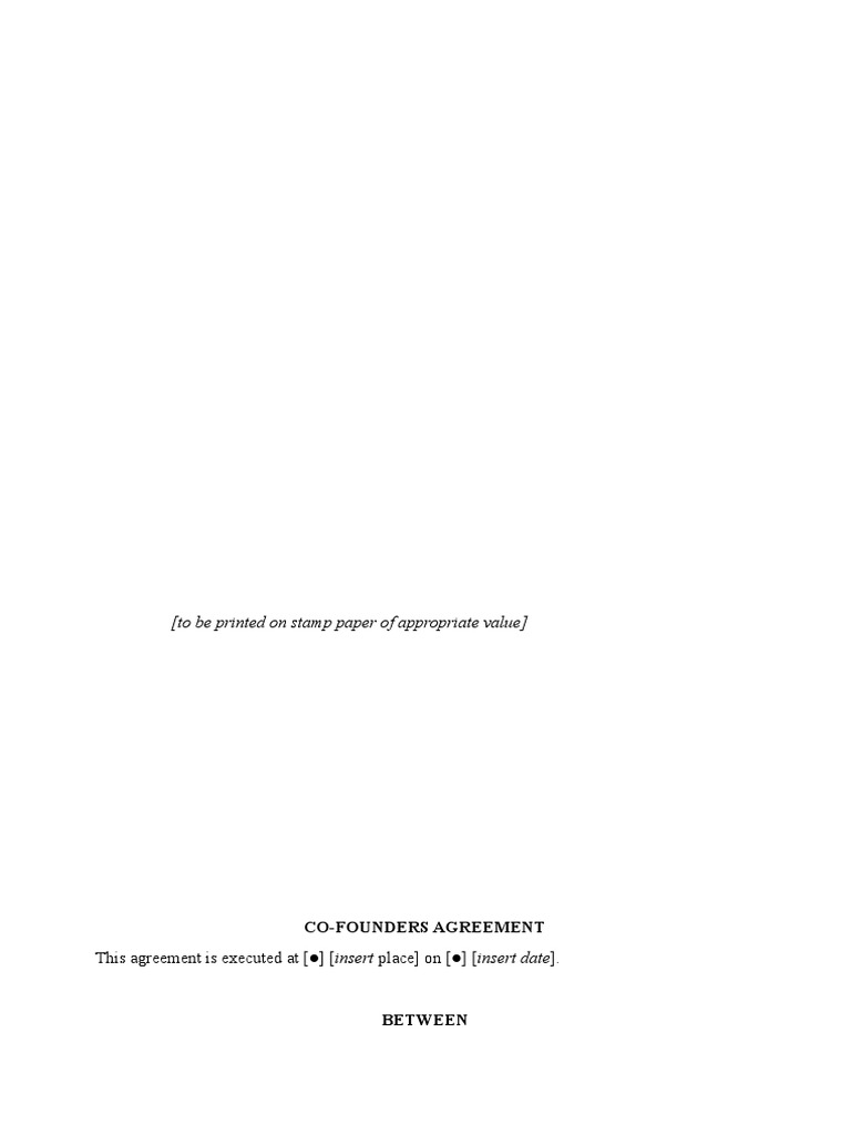 Template - Co-Founders Agreement | PDF | Business | Arbitration