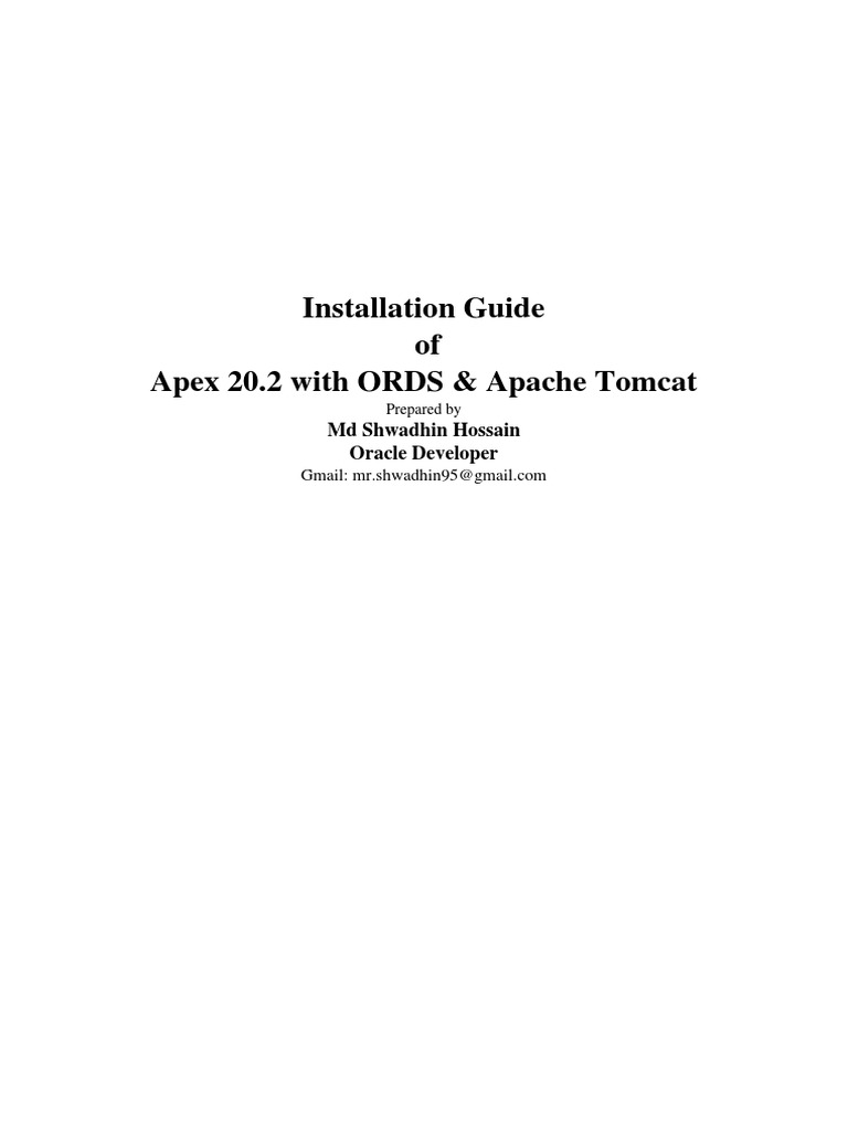 Apex 202 With Ords And Apache Tomcat Pdf Directory Computing Computer File 2885