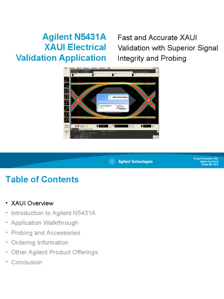 Agilent N5431A XAUI Electrical Validation Application | PDF ...