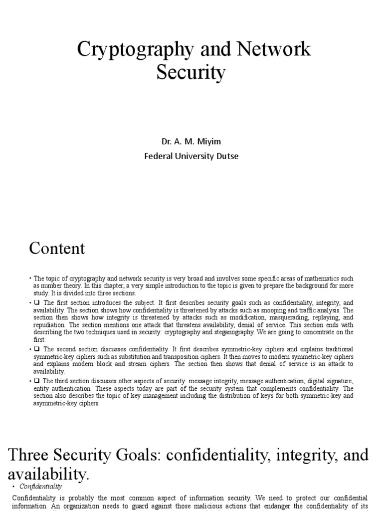 Ciphers in Network Security Overview | PDF | Encryption | Cipher