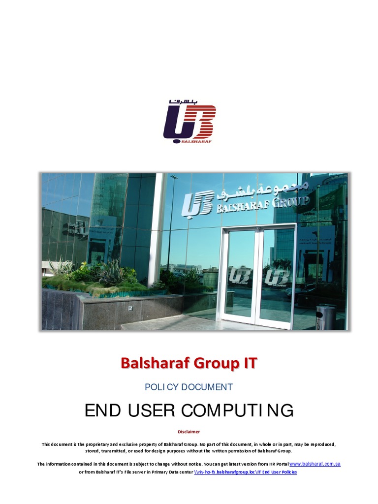 End User Computing Policy | PDF | Computer Virus | Help Desk