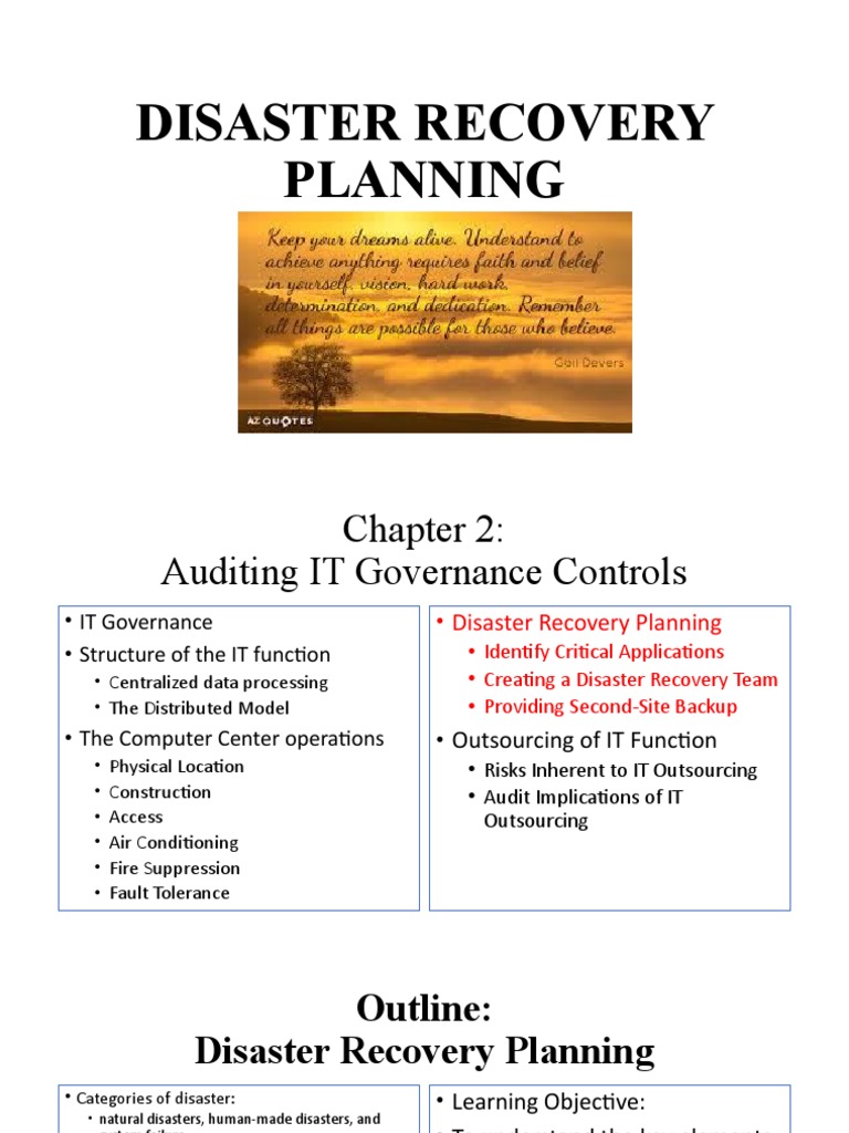Lesson B - 3 Ch02 Disaster Recovery Planning | PDF | Backup | Disaster ...