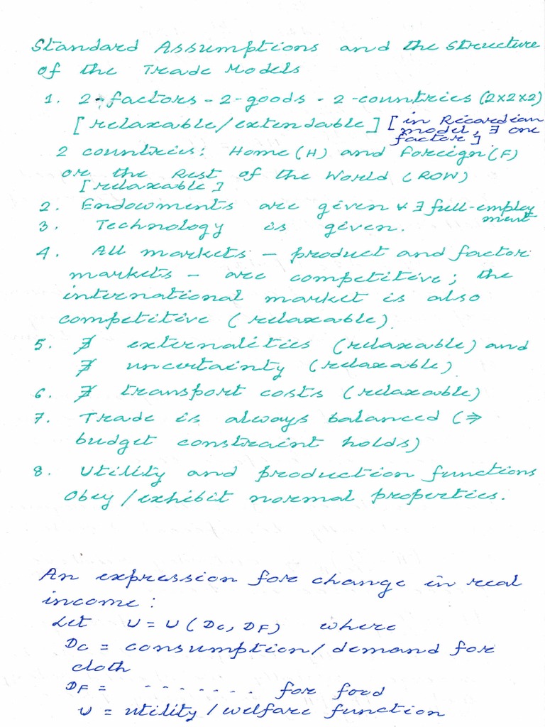 Trade Model - Basic Structure | PDF