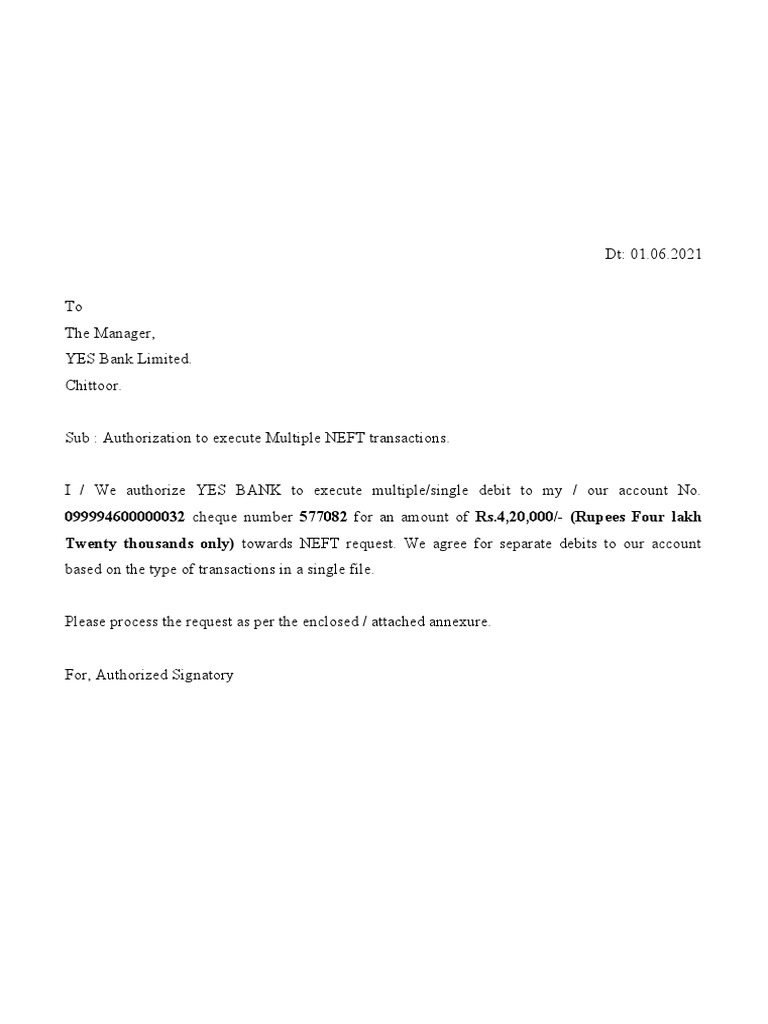 Letter To Bank | PDF | Debit Card | Cheque