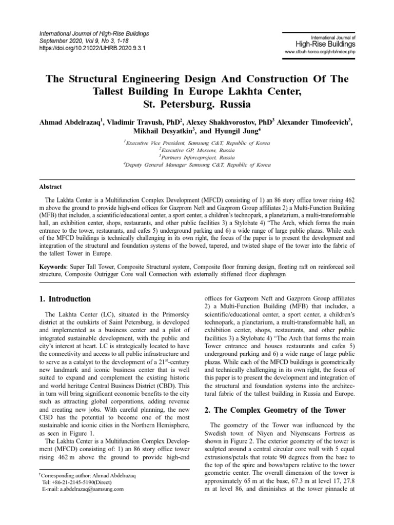 Structural Design of Lakhta Center | PDF | Concrete | Framing ...