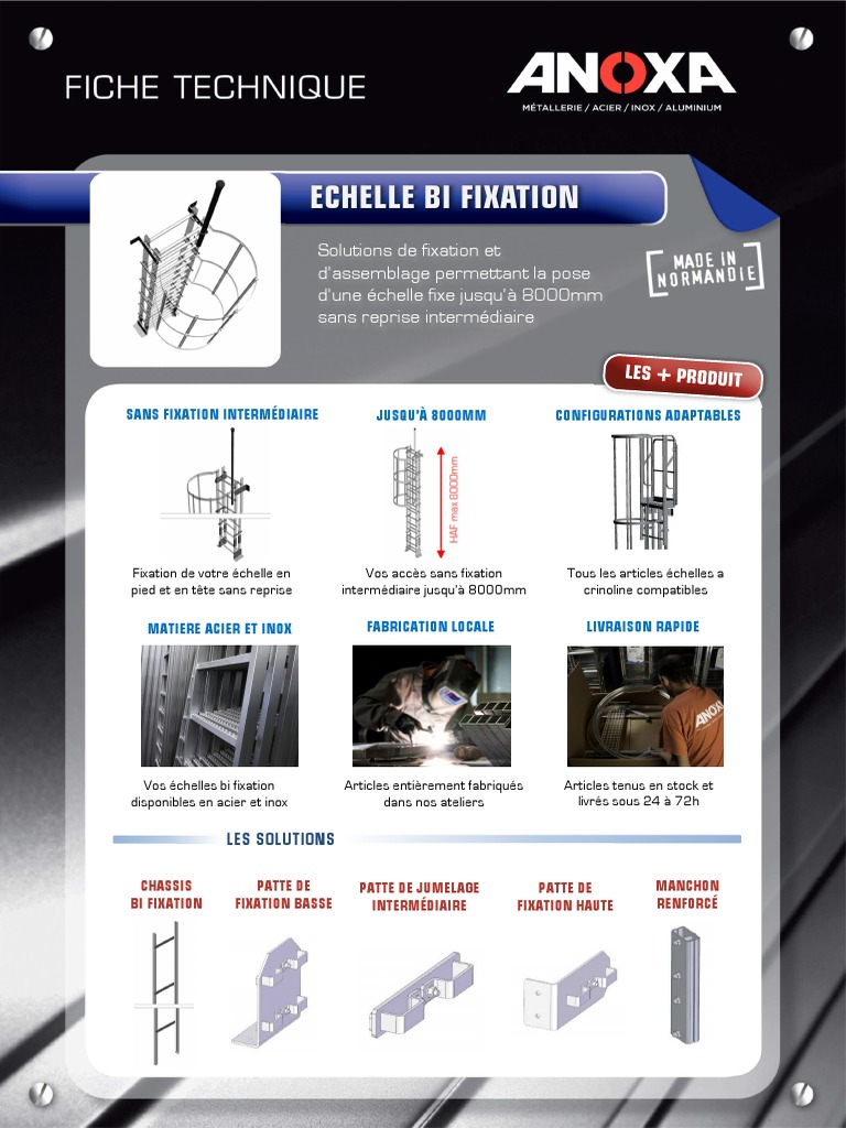 Fiche Technique Echelle Bi Fixation | PDF