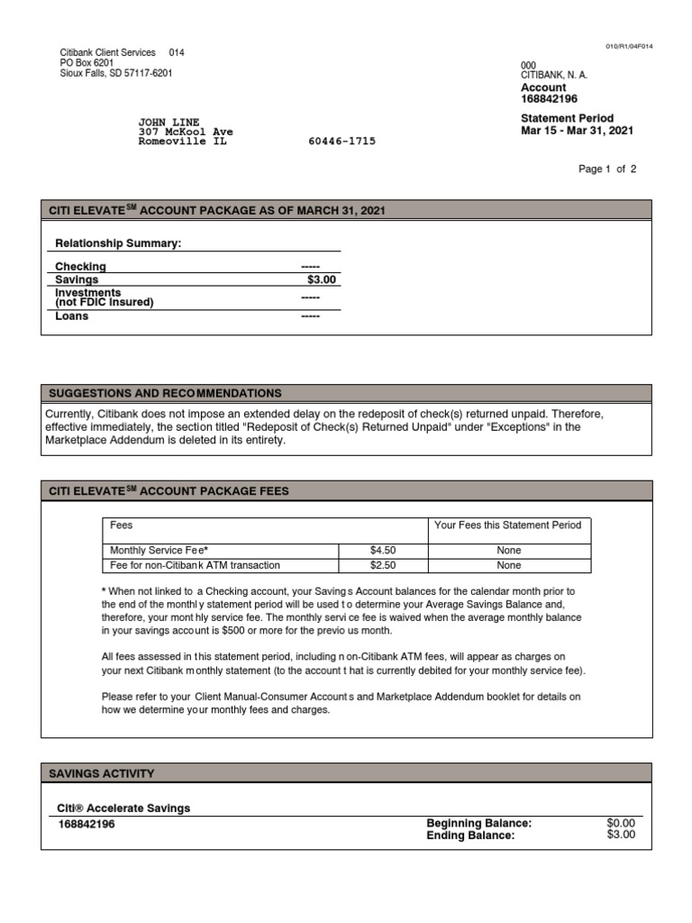 Citi Bank 2021 Statements | PDF | Citigroup | Citibank