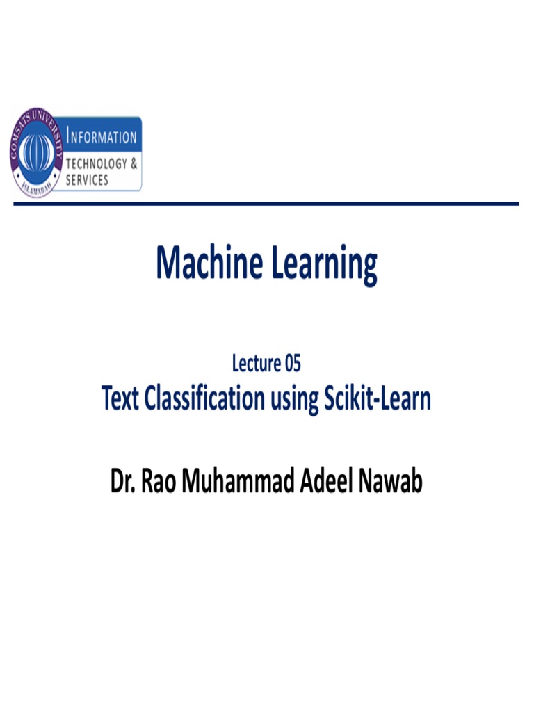 ML Text Classification Lecture | PDF | Machine Learning | Statistical Classification