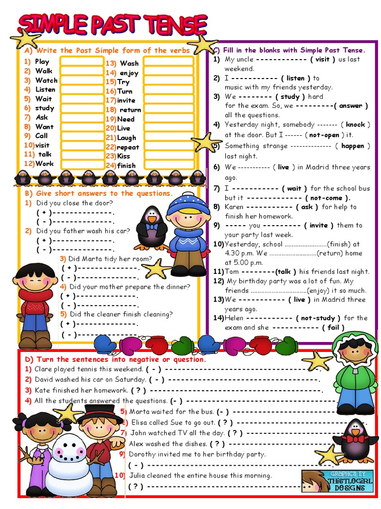 A) Write The Past Simple Form of The Verbs | PDF