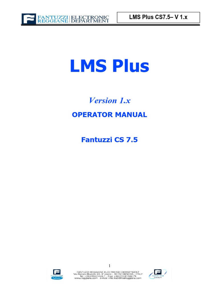 LMS Plus CS7.5 Operator Manual | PDF | Transmission (Mechanics ...