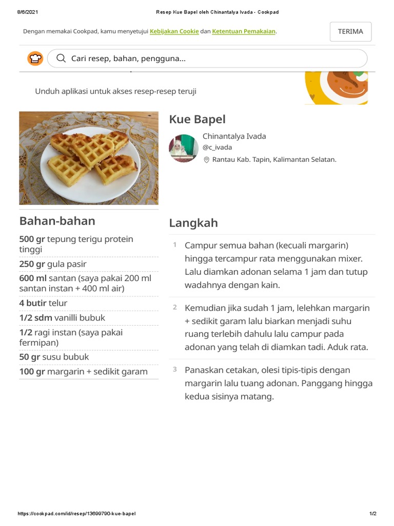 Resep Kue Bapel Oleh Chinantalya Ivada - Cookpad | PDF