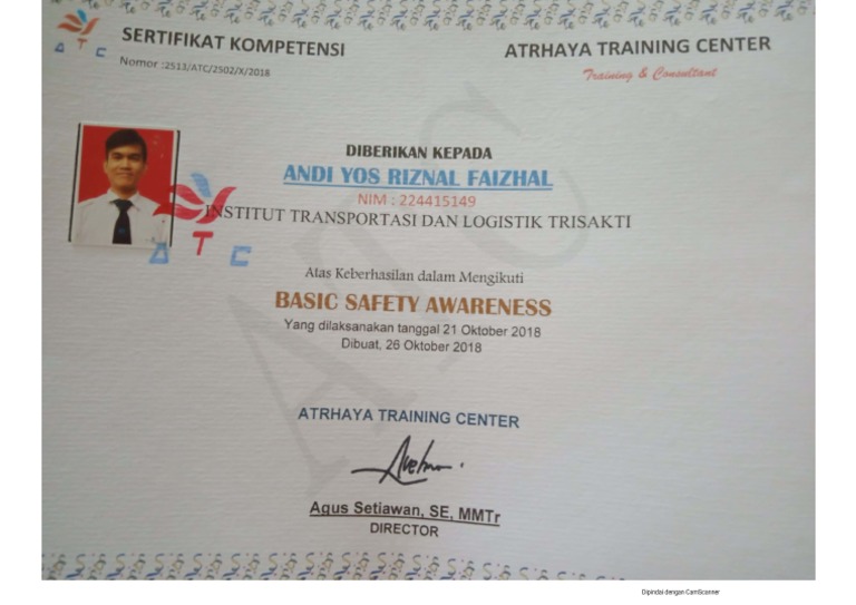 Sertifikat Basic Safety | PDF
