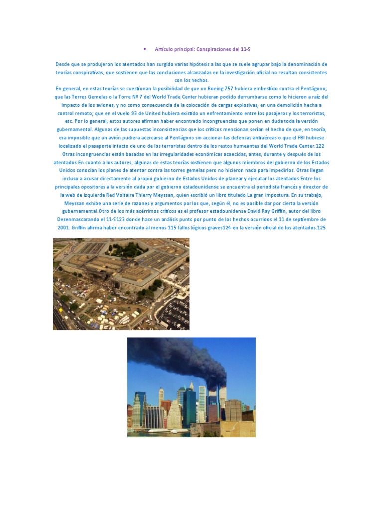 Teorías Conspirativas del 11-S | PDF | Ataques del 11 de septiembre