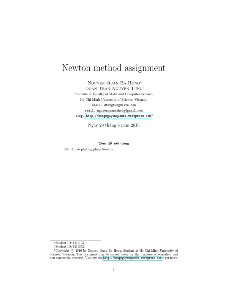 Newton Method Assignment | PDF