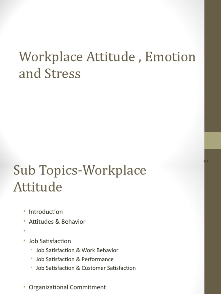 Chapter 4 Workplace Attitude | PDF | Attitude (Psychology ...