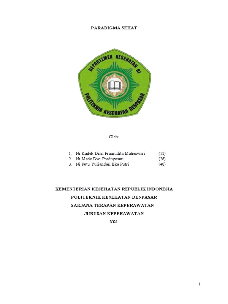 Paradigma Sehat - 1.B | PDF | Pengembangan Diri | Kesehatan Holistik