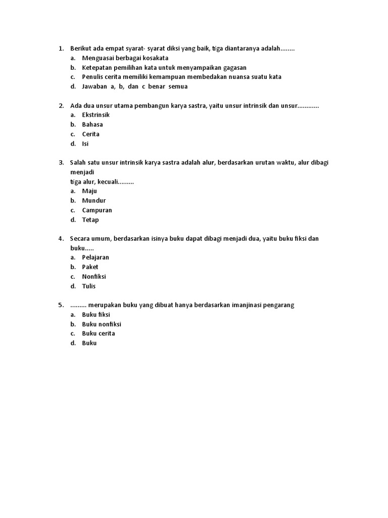 Soal Bahasa Indonesia Diksi | PDF