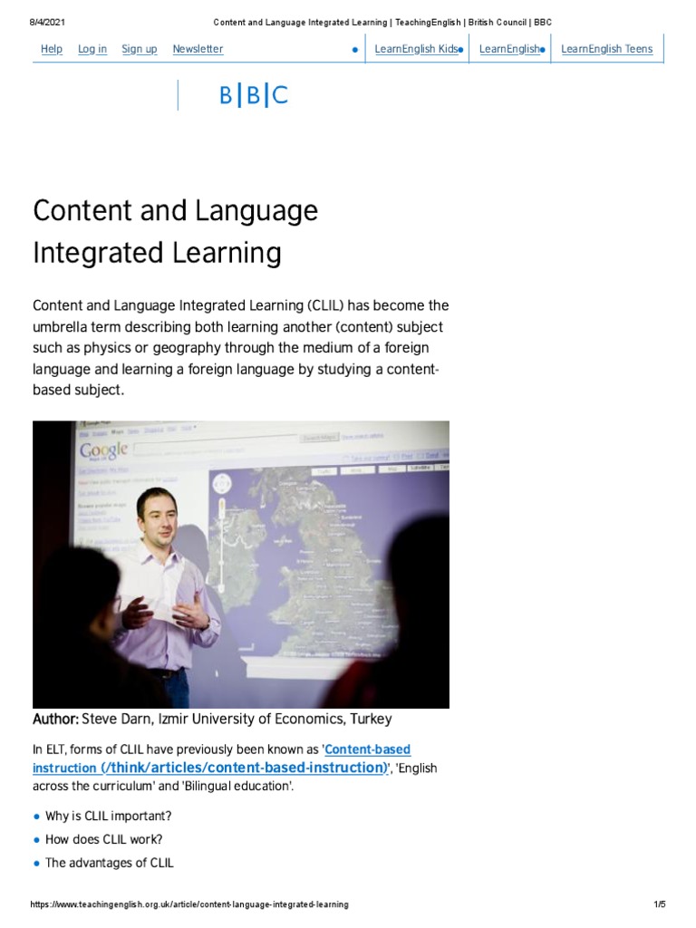 Content and Language Integrated Learning - TeachingEnglish - British ... Content and Language Integrated Learning - TeachingEnglish - British ...