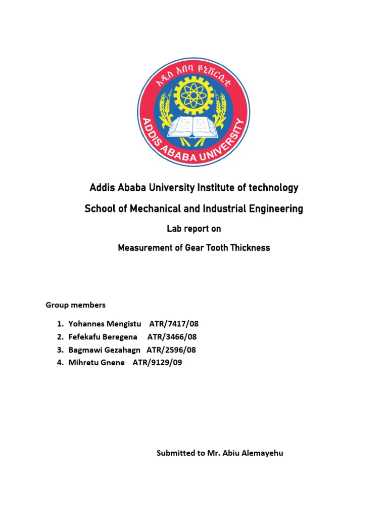 Gear Tooth Thickness Measurement Report | PDF | Gear | Mechanics