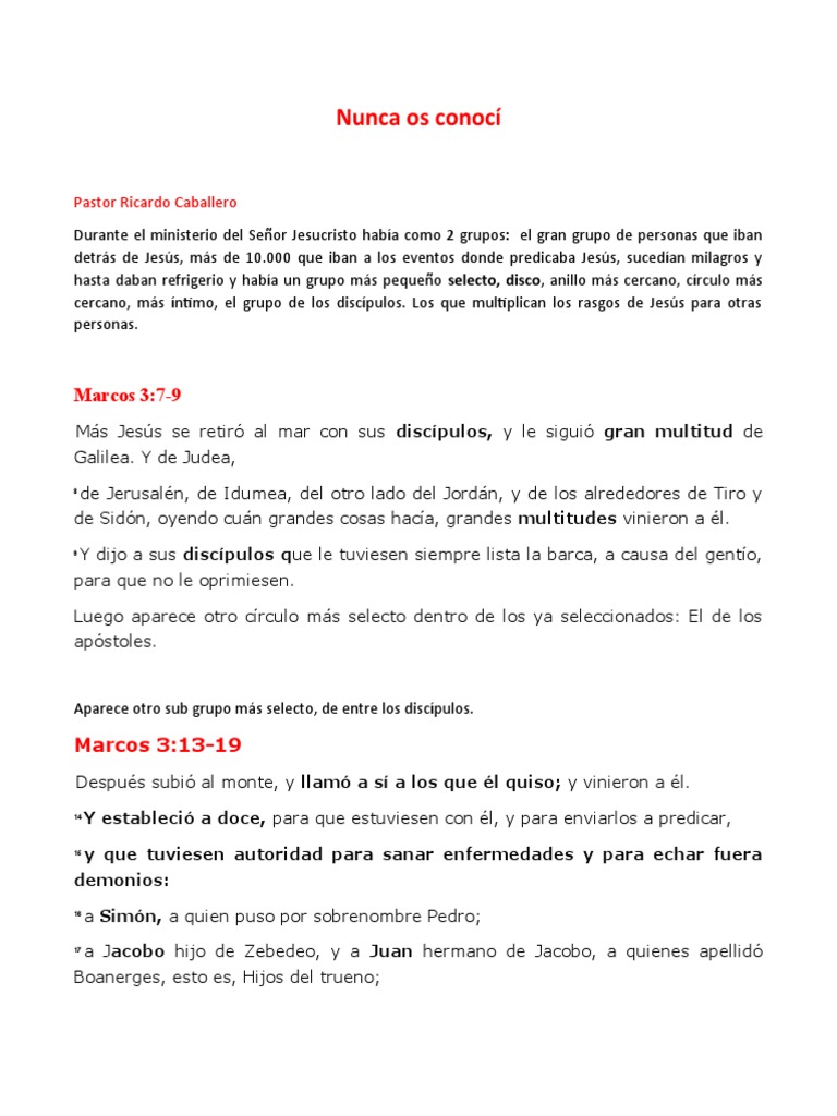 Nunca Os Conocí | PDF | Jesús | Cristo (título)