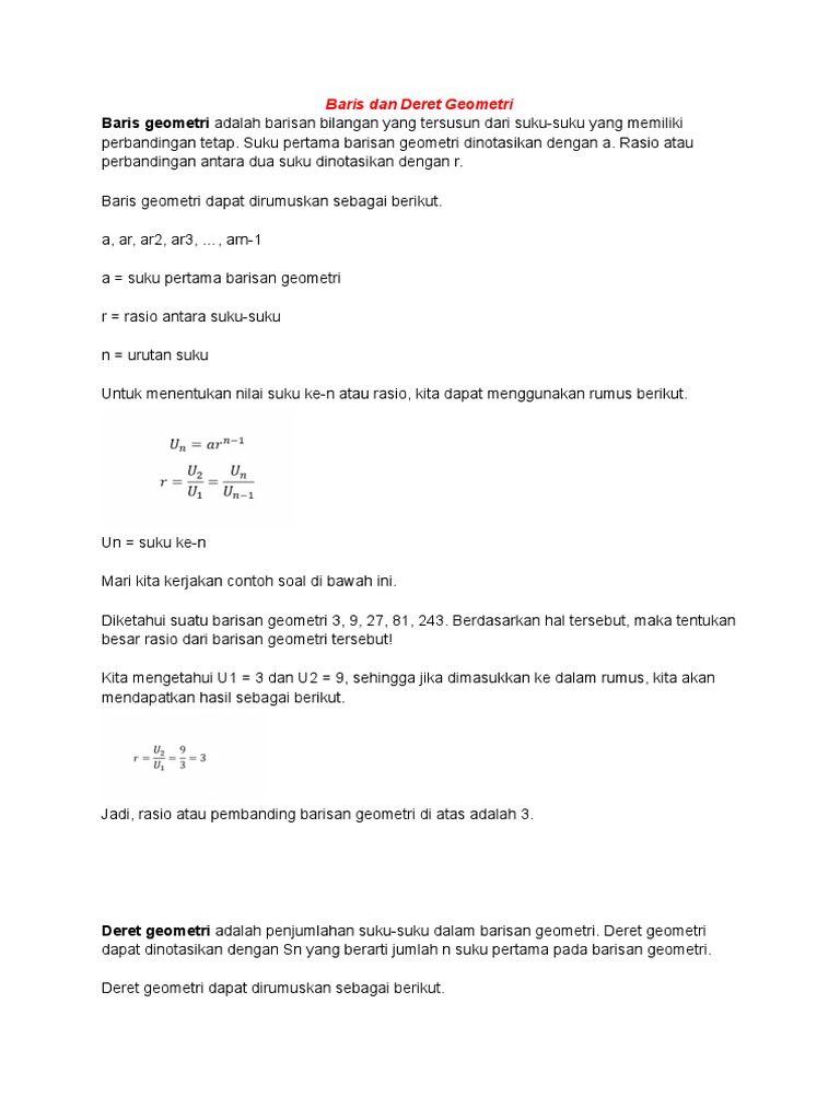 Baris Dan Deret Geometri | PDF