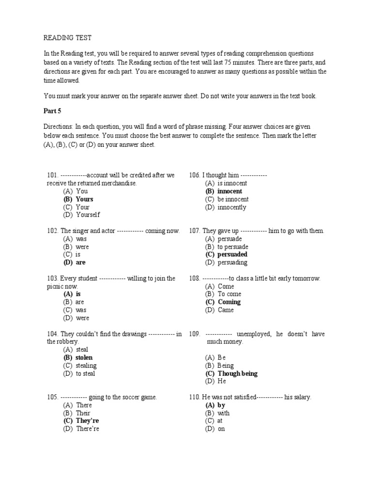 Reading Test 3 - Official | PDF | Reading Comprehension