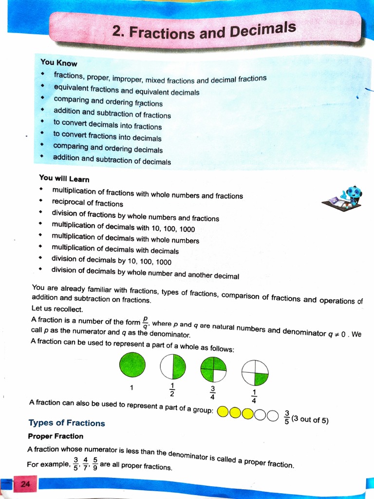 Class 7 - Fractions and Decimals | PDF | Decimal | Numbers