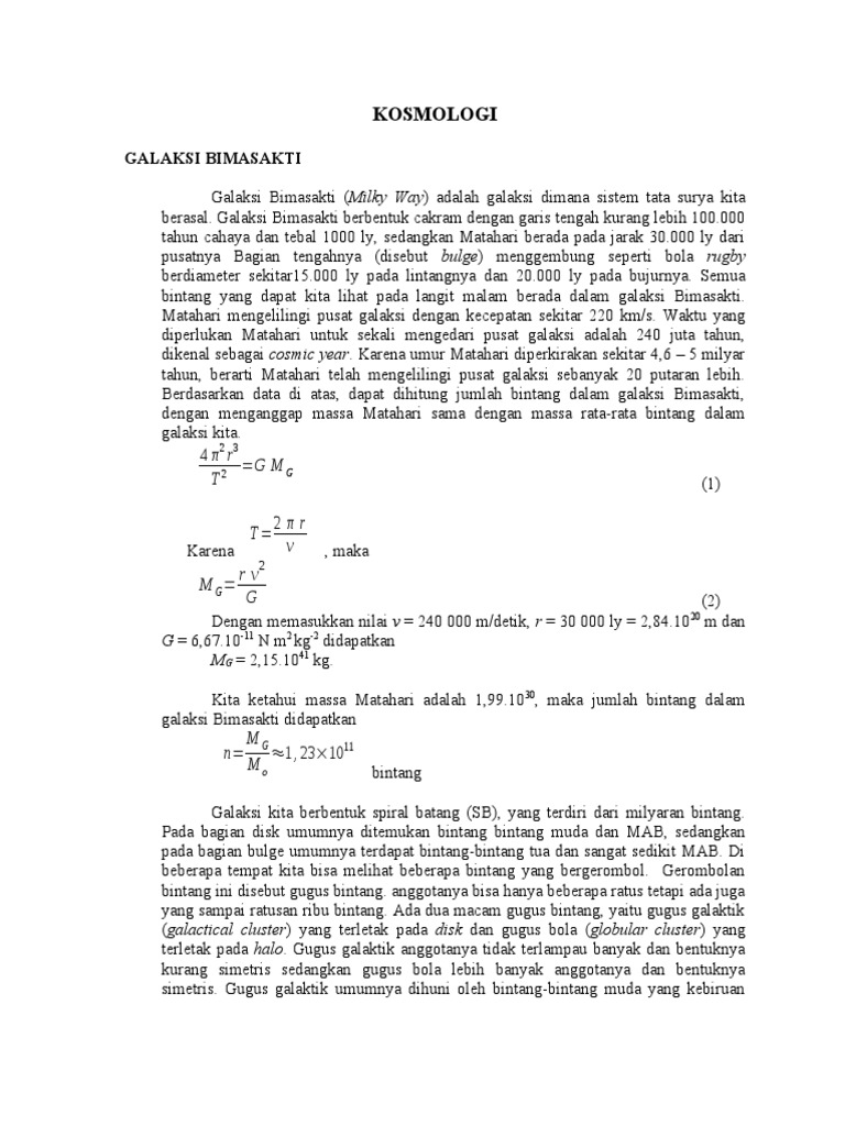 Modul Kosmologi | PDF