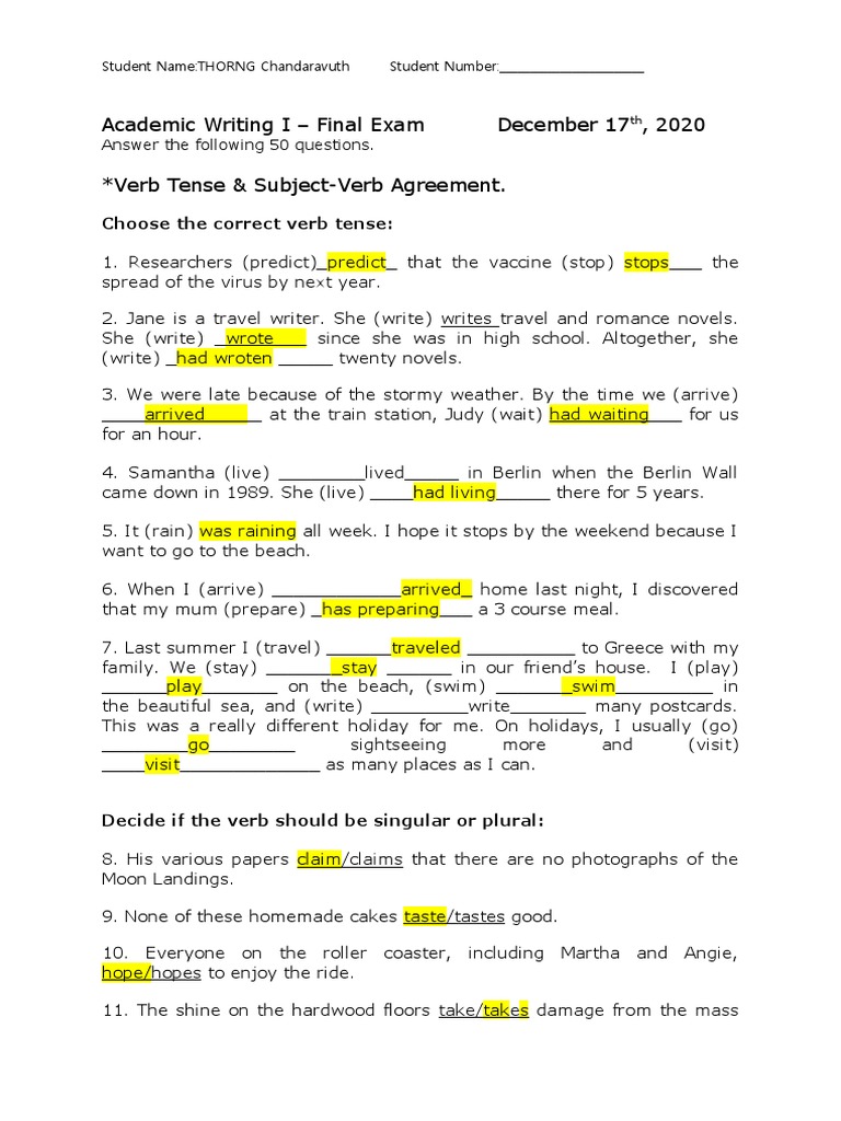 Academic Writing Final Exam Questions | PDF | Linguistics