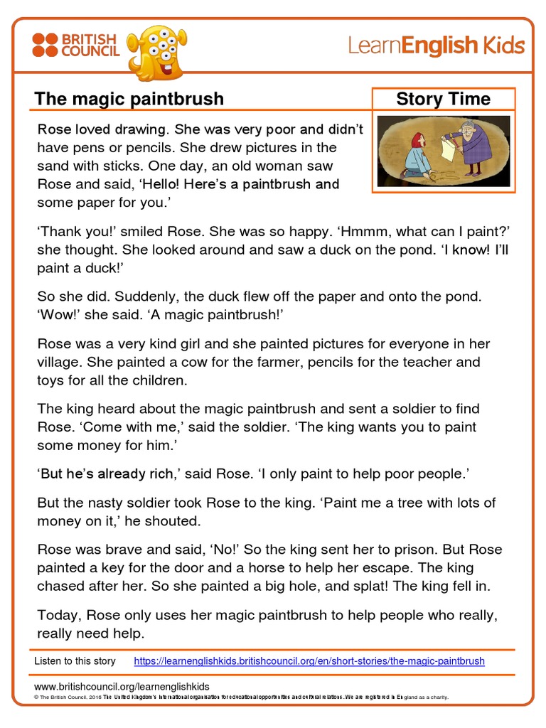 Story Time The Magic Paintbrush Transcript | PDF