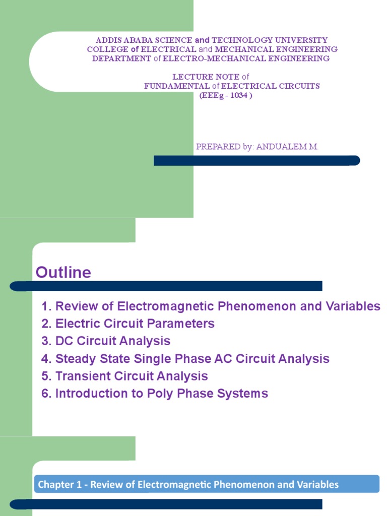 Chapter 1 | PDF | Electricity | Electrical Network