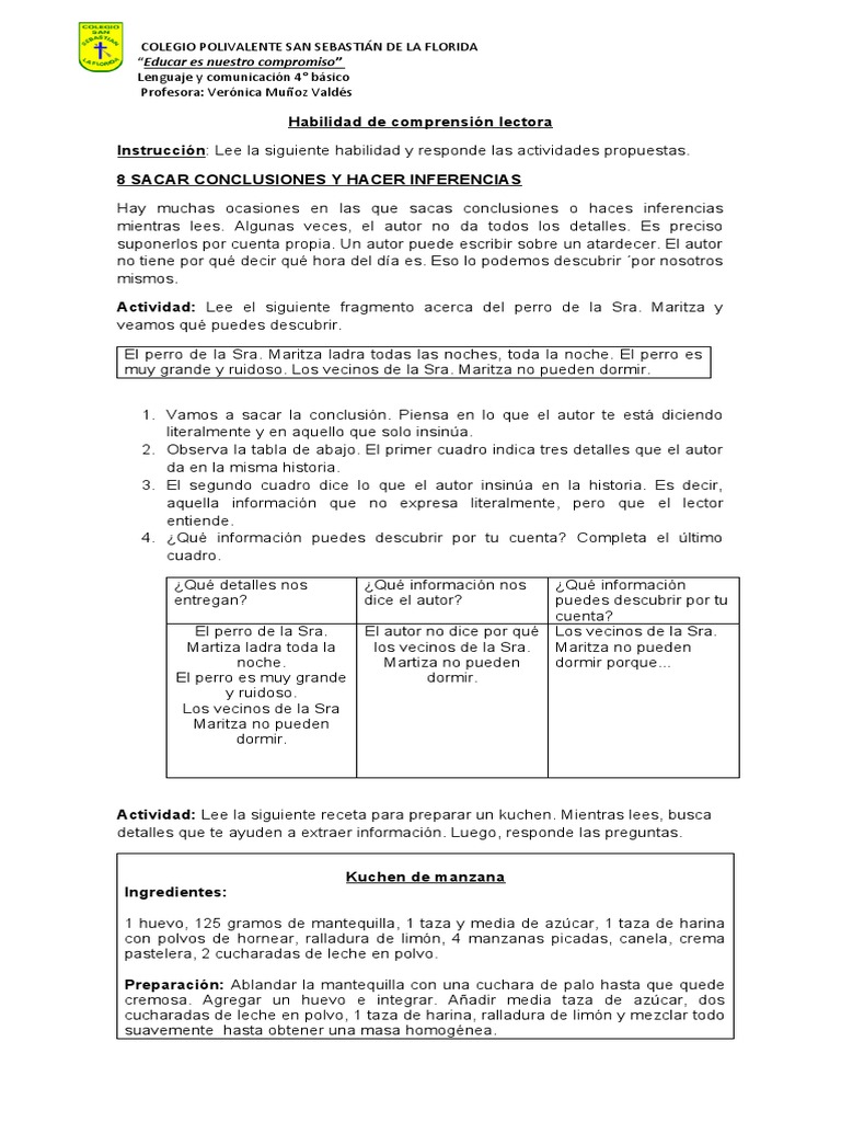 8 Sacar Conclusiones y Hacer Inferencias | PDF | Nueva Zelanda | lactoso
