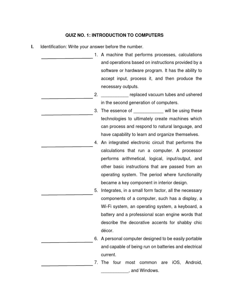 Group 1 (Quiz) | PDF | Input/Output | Computer Data Storage