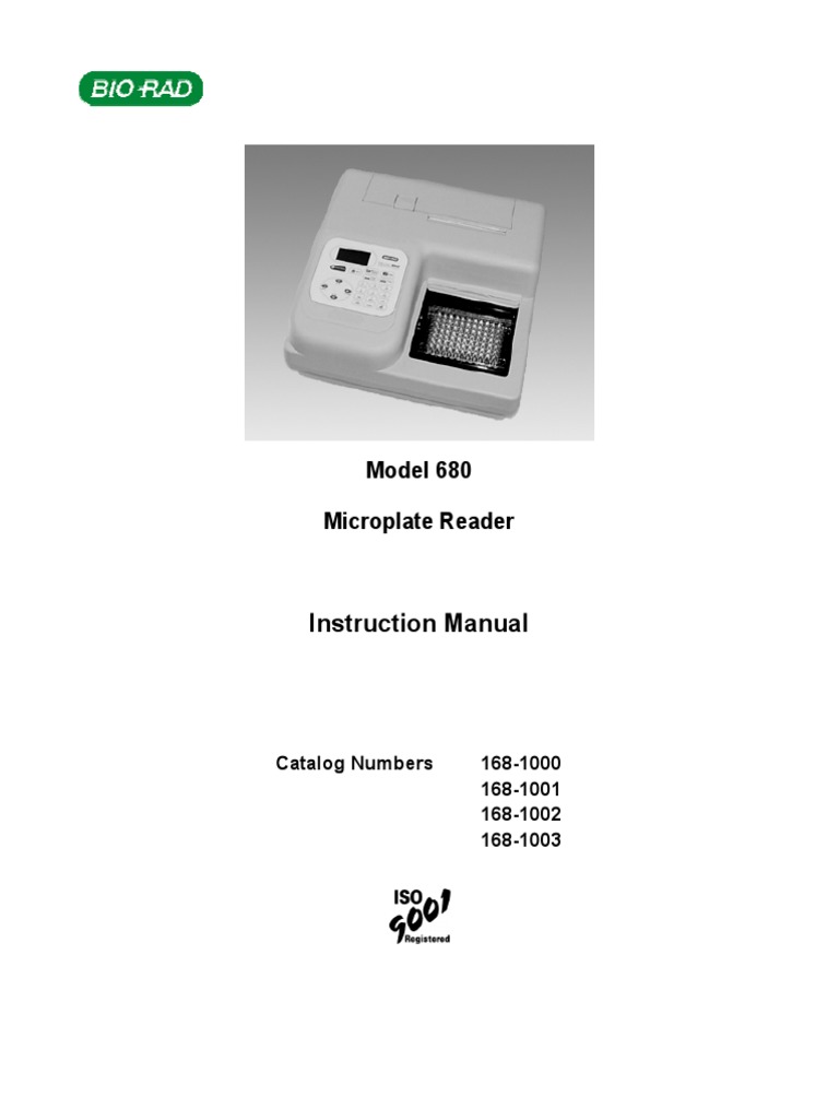 Instruction Manual: Model 680 Microplate Reader | PDF | Reference Range | Electromagnetic ...