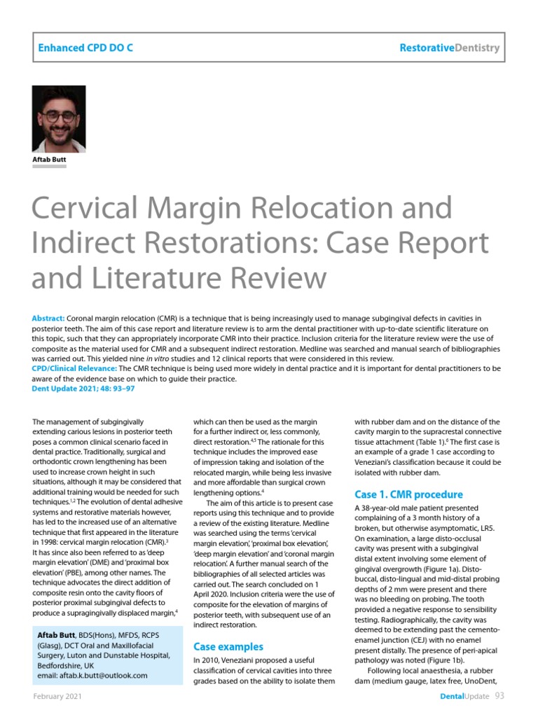 Cervical Margin Relocation and Indirect Restorations: Case Report and ...