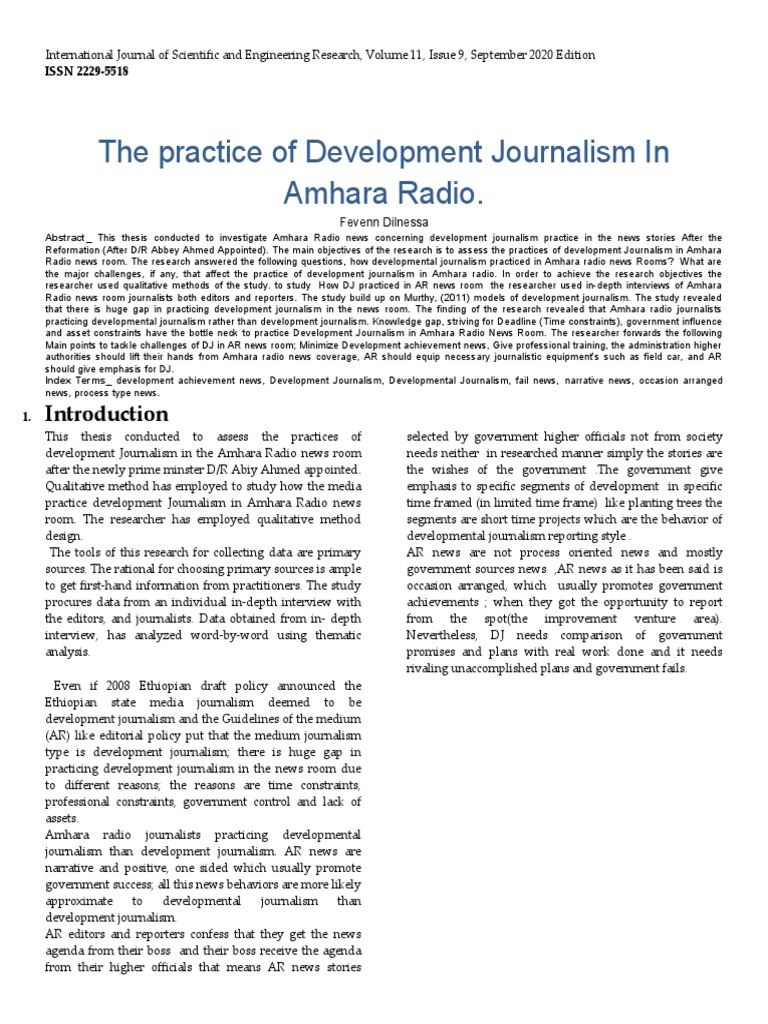 I0155541-The Practice of Development Journalism | PDF | Journalism | News