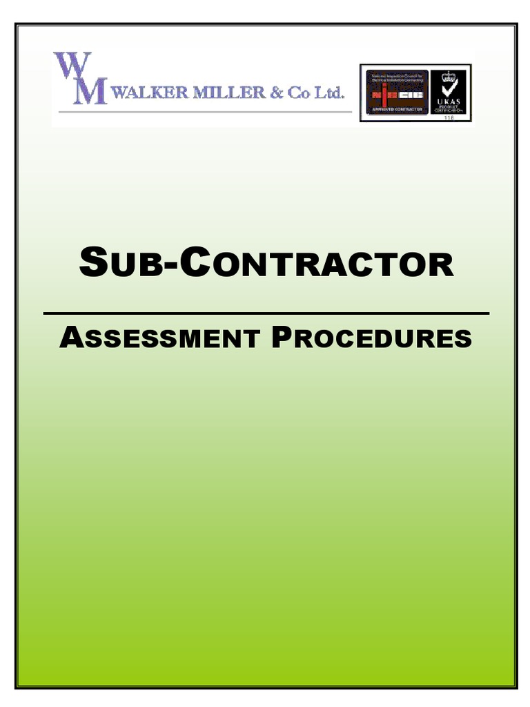 Sub Contractor Management and Assessment Procedures | PDF | Employment ...
