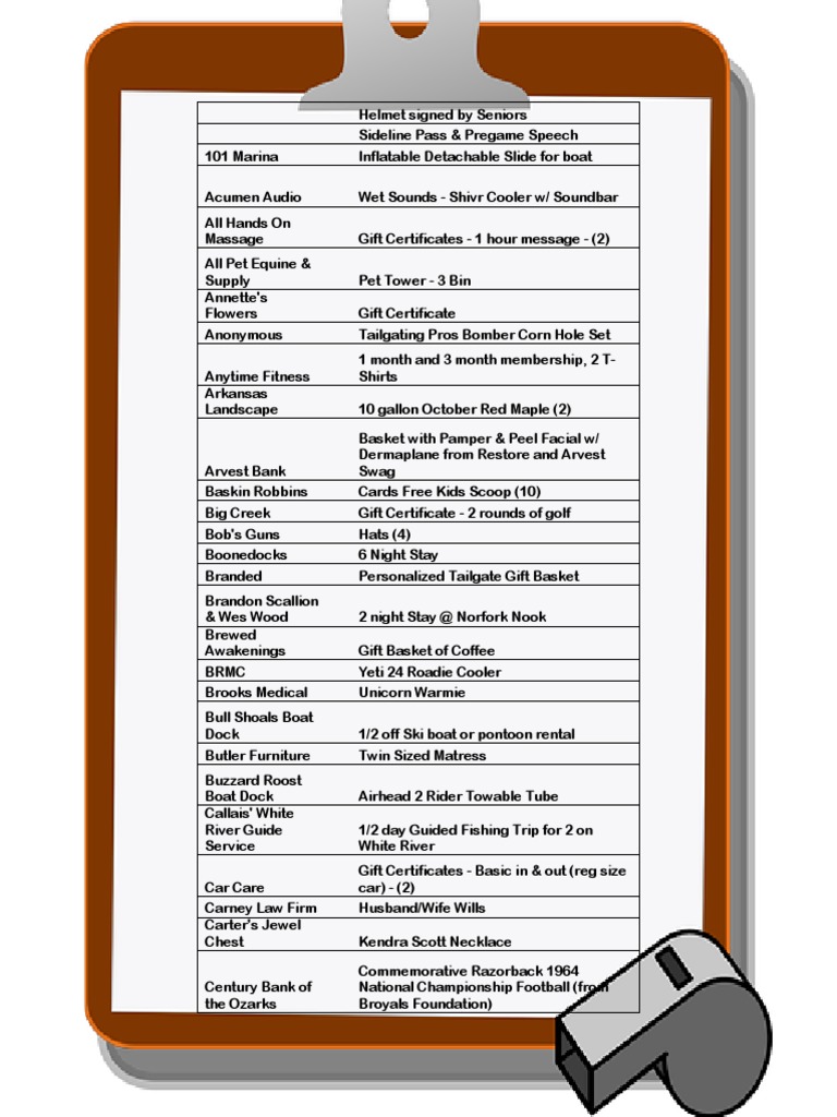 Auction Items List | PDF