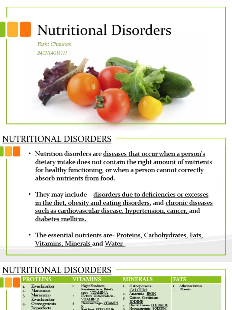 Nutritional Disorders: Yashi Chauhan | PDF | Anemia | Vitamin