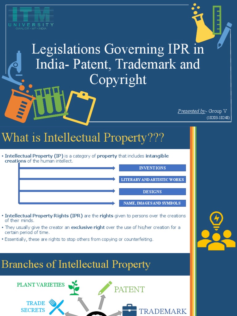 Legislations Governing IPR in India - Patent, Trademark | PDF ...