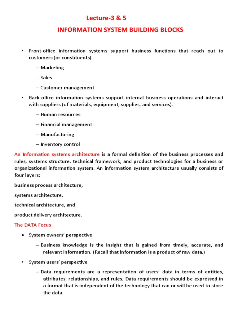 Information System Building Block | PDF | Software Development ...