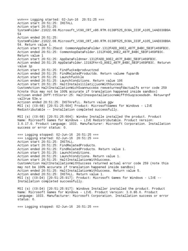 GFWLIVESetup Log Verbose | PDF | Computing Platforms | Software ...